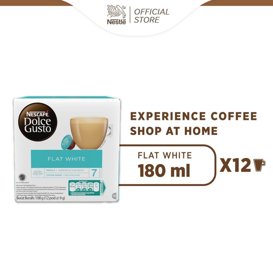 Jual Capsule NDG Nescafe Dolce Gusto Flat White 1 box (12 kapsul =12 ...