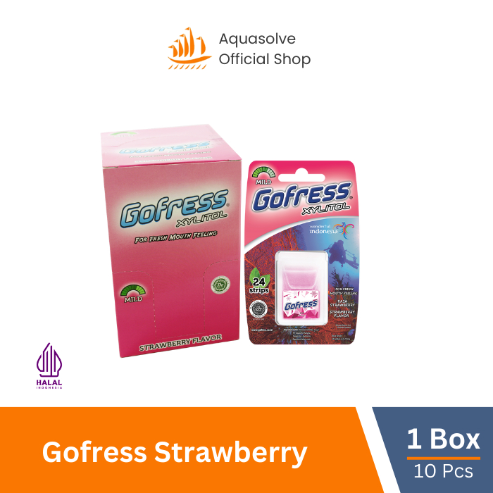 Jual [BOX] Gofress Xylitol Strawberry Permen Mint Penyegar Nafas (10 ...