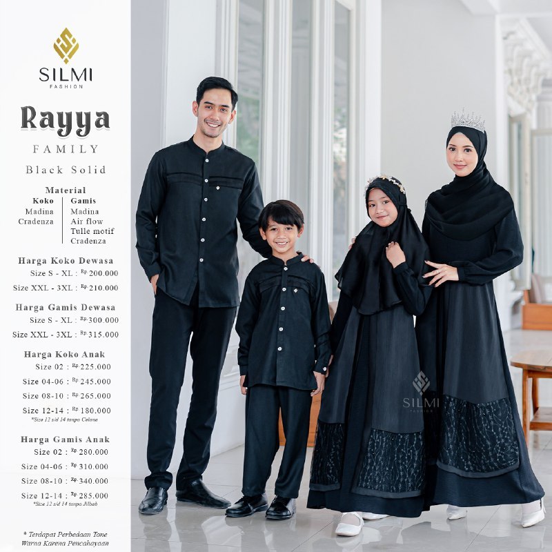 Jual SARIMBIT LEBARAN SILMI TERBARU RAYYA FAMILY WARNA BLACK SOLID ...