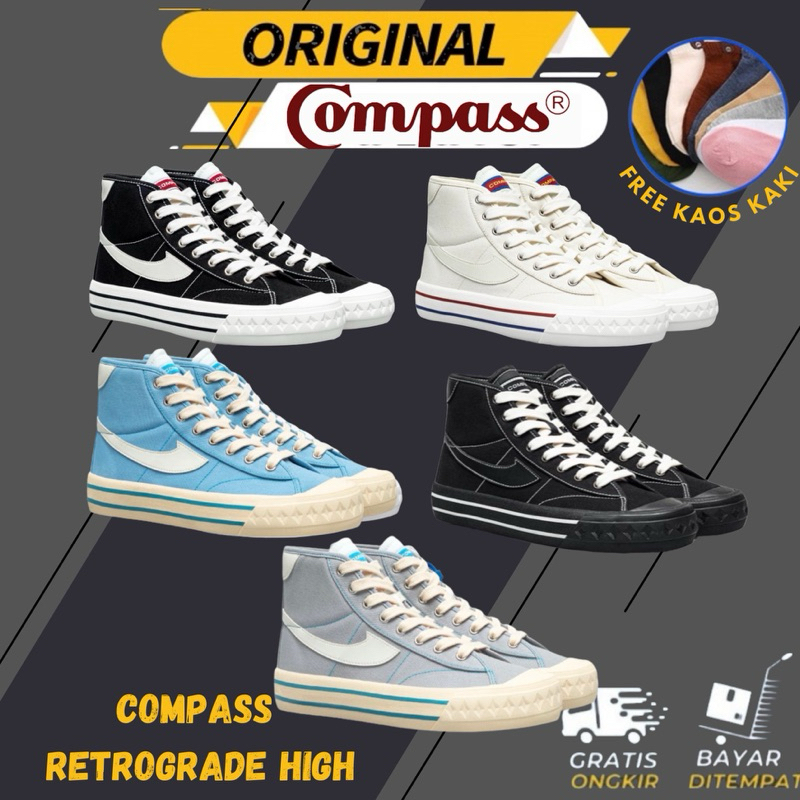 Jual [ORIGINAL] Compass Retrograde High Decon Black White / Cream ...