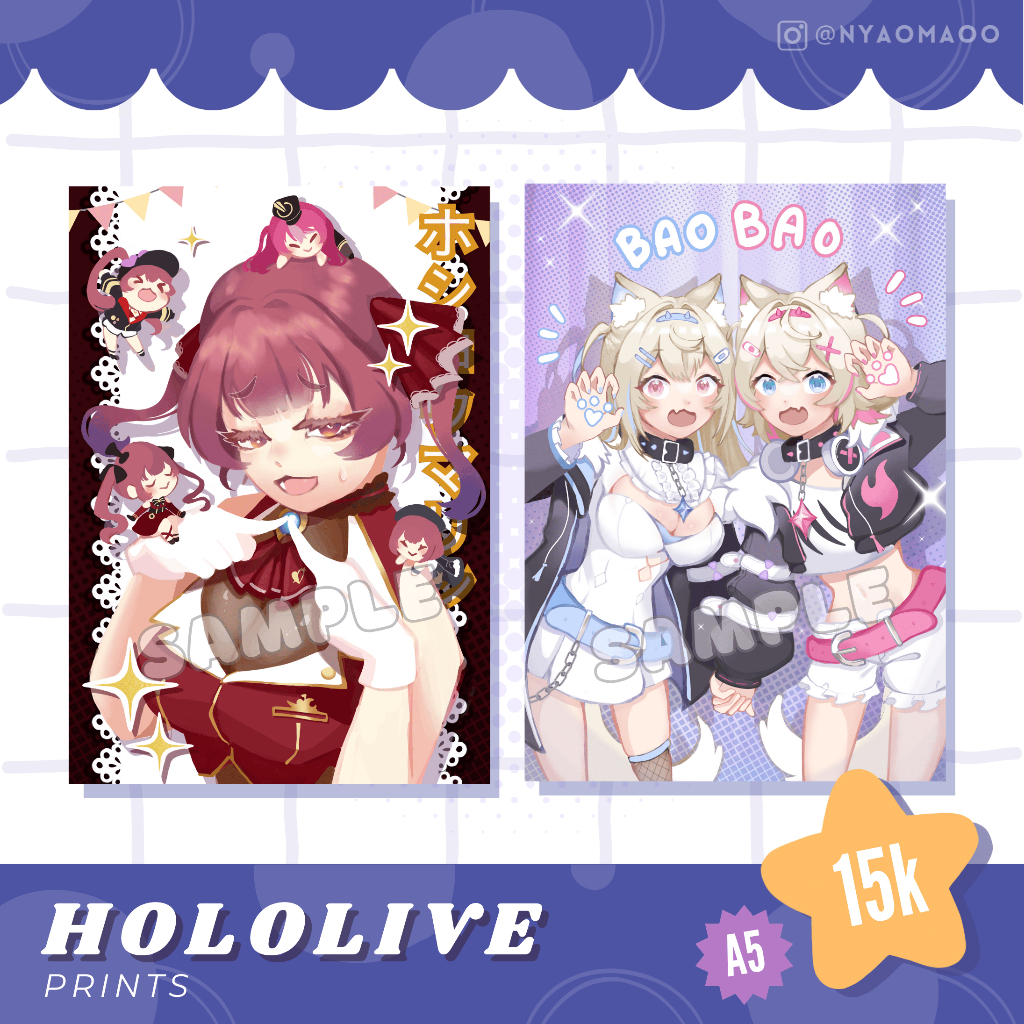 Jual [ Hololive ] Various Hololive Print Houshou Marine & Fuwamoco | Shopee Indonesia