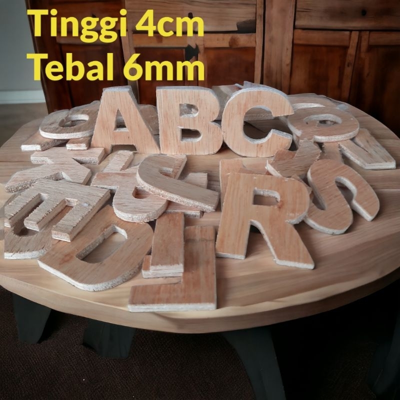 Jual Huruf dan angka kayu timbul tinggi 4cm tebal 6mm bahan plywood ...