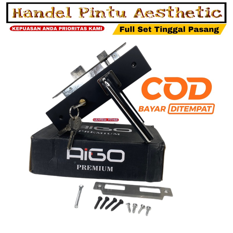 Jual Terlaris Bisa Grosir Gagang Pintu Hitam Murah Aigo Premium / Kunci ...