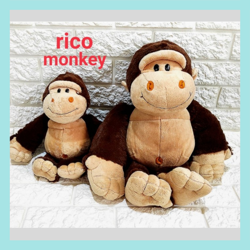 Jual Boneka monkey rico duduk/ monyet duduk membawa pisang 30cm ...