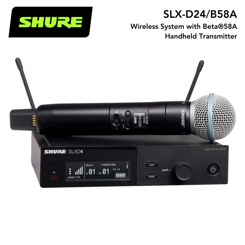 Jual Shure SLXD24/B58A SLX-D24/Beta58A SLXD 24 Beta 58 Wireless Microphone | Shopee Indonesia
