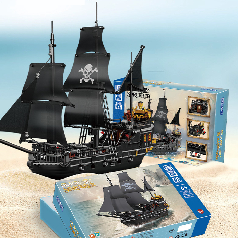 Jual Perahu Bajak Laut Pirate Ship Block Toys Balok Susun Brick Black ...