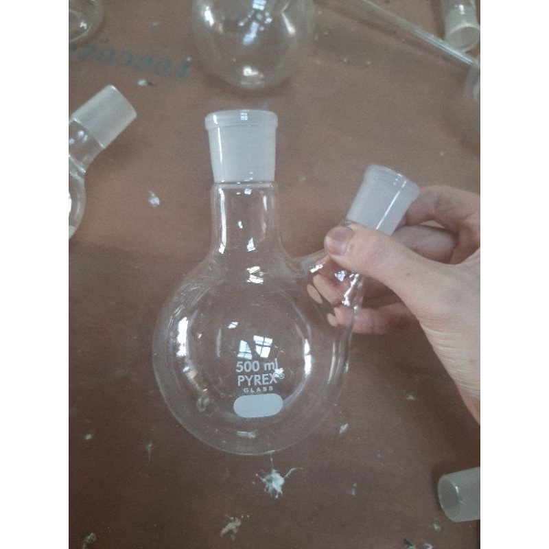 Jual Labu didih boiling flask 2 leher 500ml pyrex | Shopee Indonesia