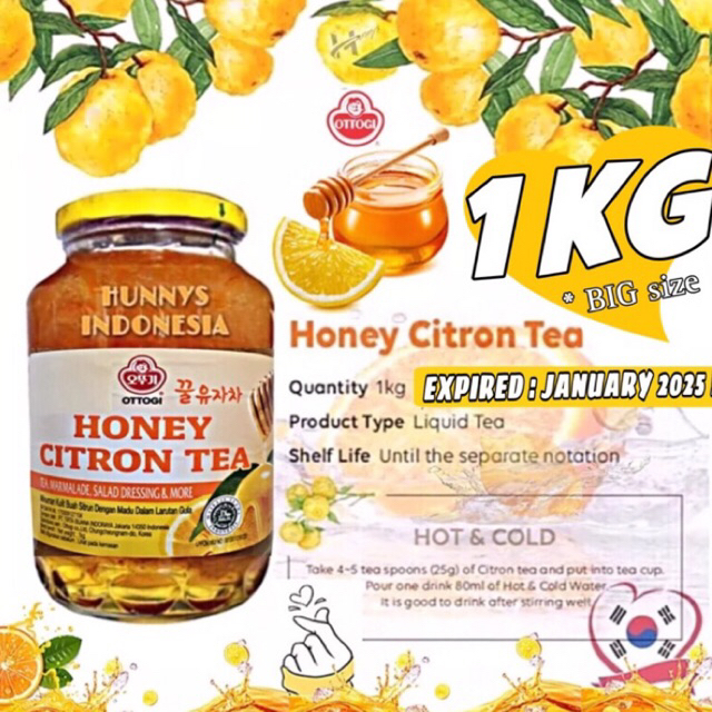 Jual Korean Tea Ottogi Honey Citron Tea 1 KG | BEST BEFORE : OKTOBER ...