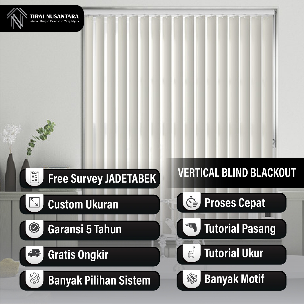 Jual Vertical Blind Blackout Manual/ SP/ Vertical Minimalis /Tirai ...