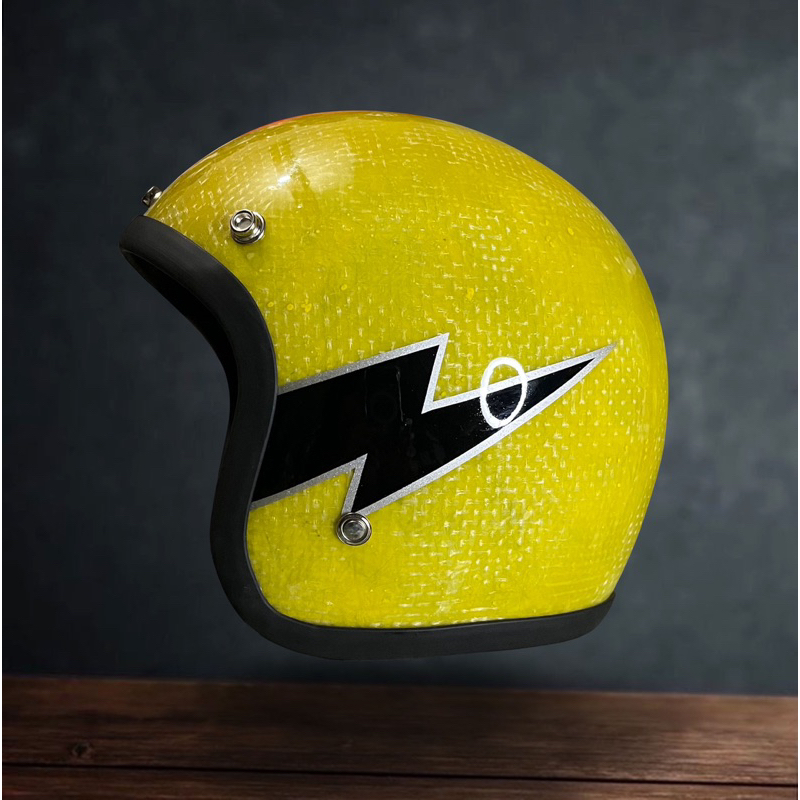 Jual Slimhead RAW - Yellow Thunder Black - Helm Chopper,Helm vespa,Helm ...