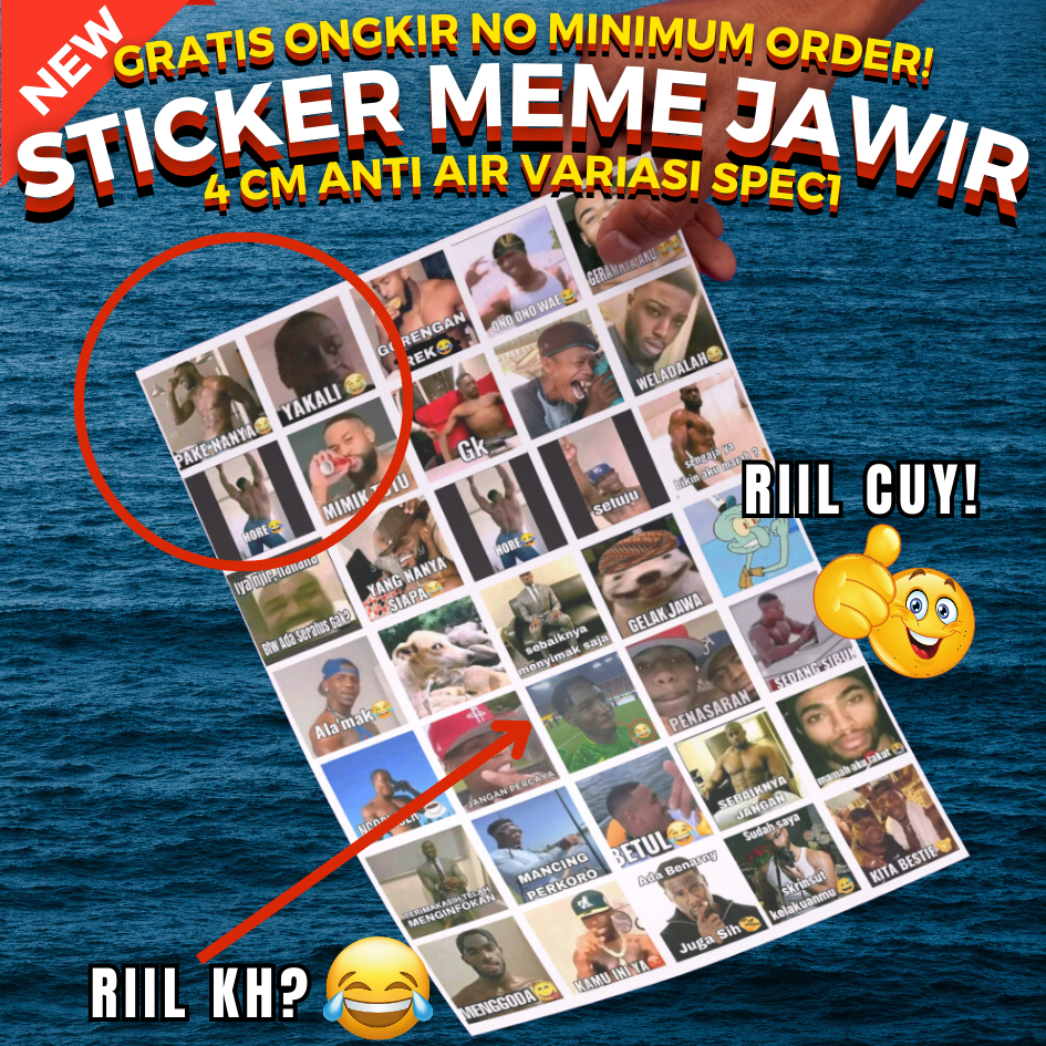 Jual 35 PCS/24 PCS STICKER MEME JAWIR +BUBBLE WRAP (MEME SAFE FOR WORK) ISI 24 PCS KROMO KISSCUT ...
