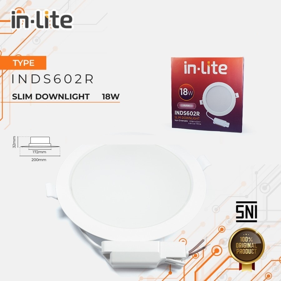 Jual LAMPU DOWNLIGHT LED PANEL IN LITE INLITE COB SLIM 18W 18 W 18WATT ...