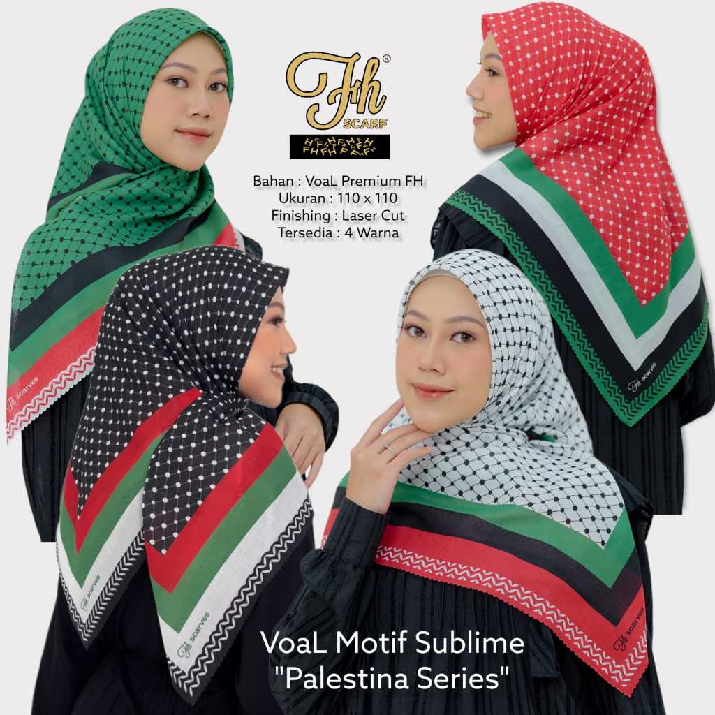 Jual FH Scarf Voal Motif Printing Sublim Palestine Series Size 110x110 Cm | Shopee Indonesia