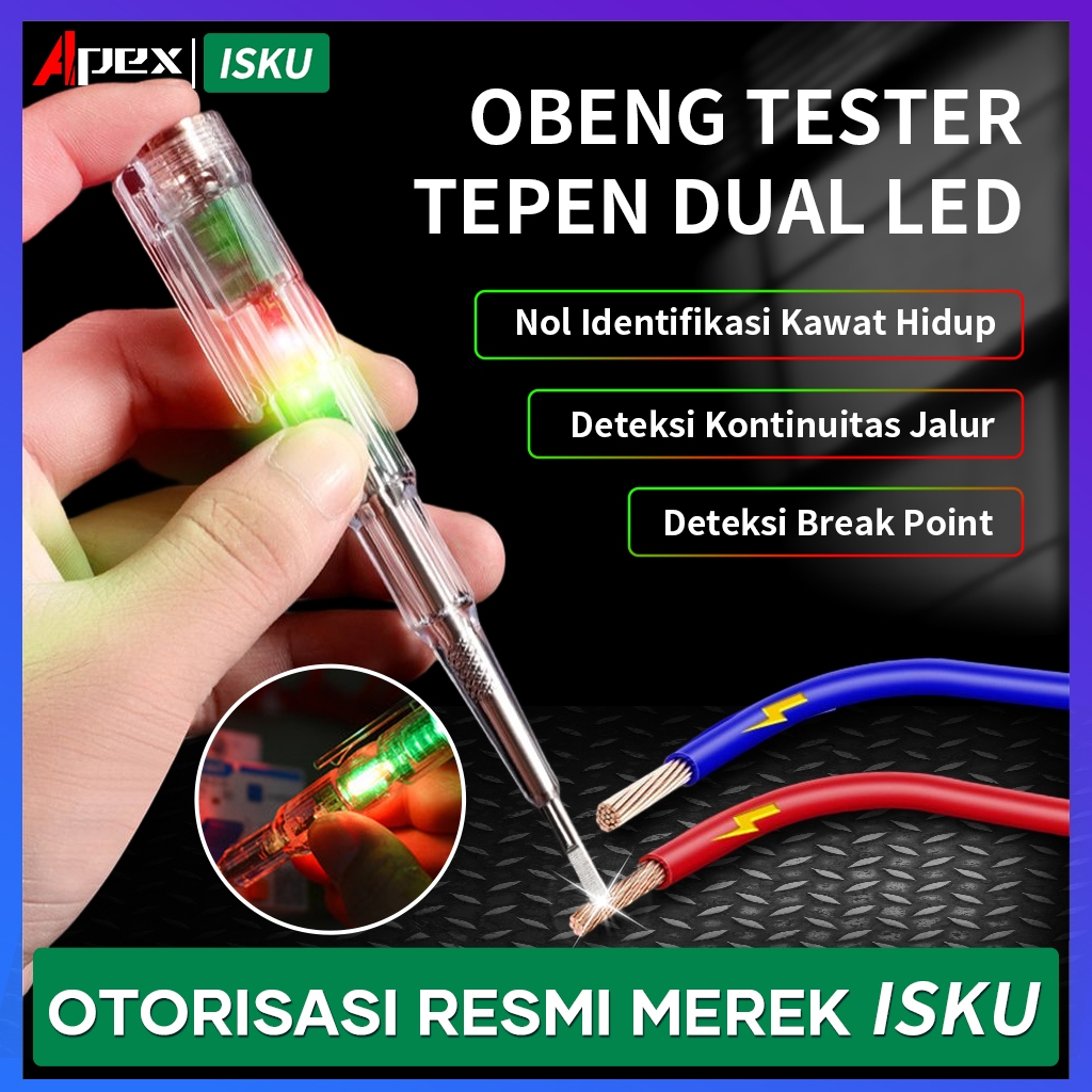 Jual ISKU obeng tespen listrik paling kuat/taspen cek kabel putus dual ...