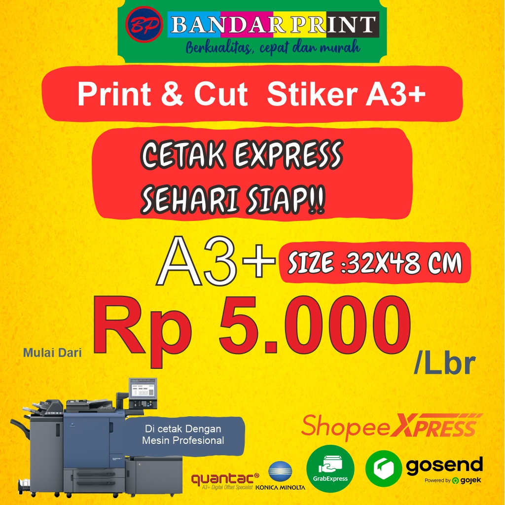 Jual CETAK STIKER CROMO KRAFT VINYL CUT A3+ MURAH | CETAK STIKER LABEL ...