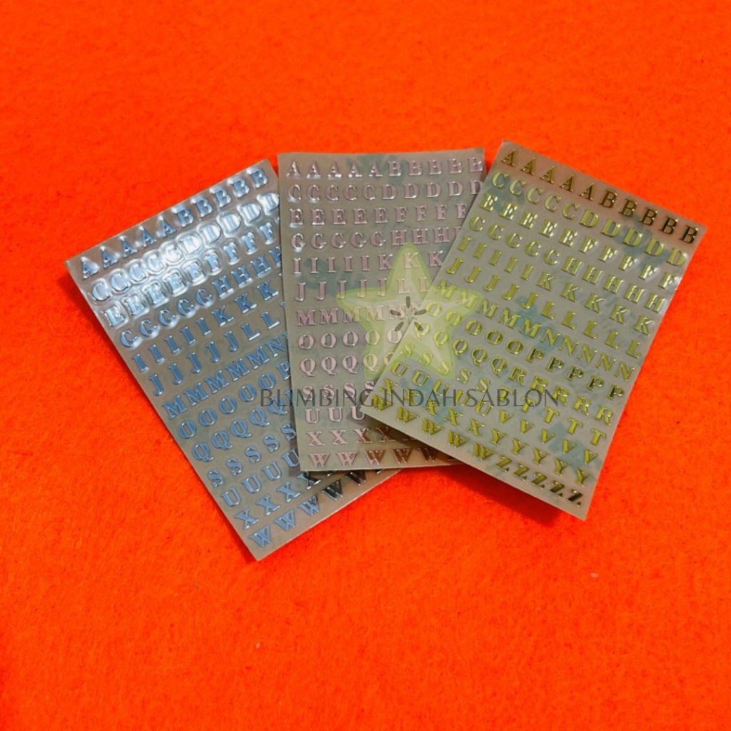 Jual Stiker Metalik Huruf Alphabet Alfabet Satuan Gold Silver Rosegold ...