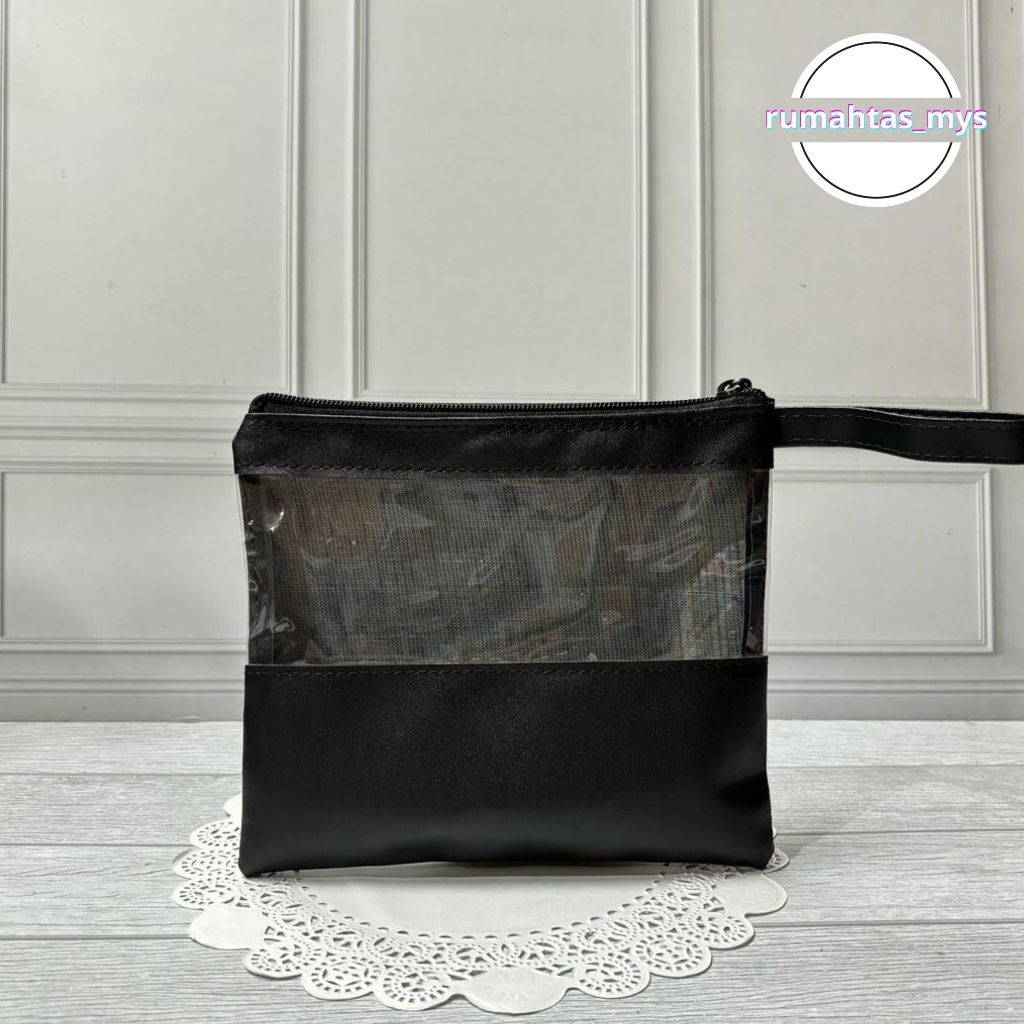 Jual Pouch Cosmetik mika 20cm x 16cm x1cm{ Bisa custem logo} | Shopee Indonesia