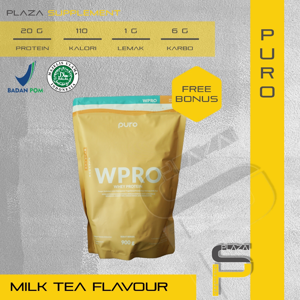 Jual Puro Wpro 900 Gram Whey Protein Concentrate - Milk Tea | Shopee ...