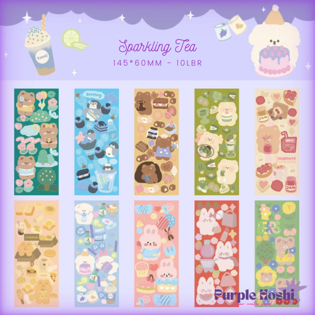Jual Purple Hoshi Sticker 10 Lembar Fourth Series Lucu Cartoon Kids ...