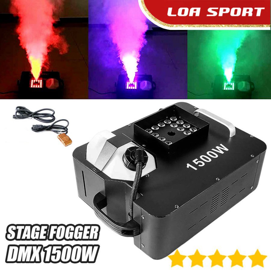 Jual Mesin Asap Panggung 1500W Fogger Smoke Machine DMX Remote LED RGB ...