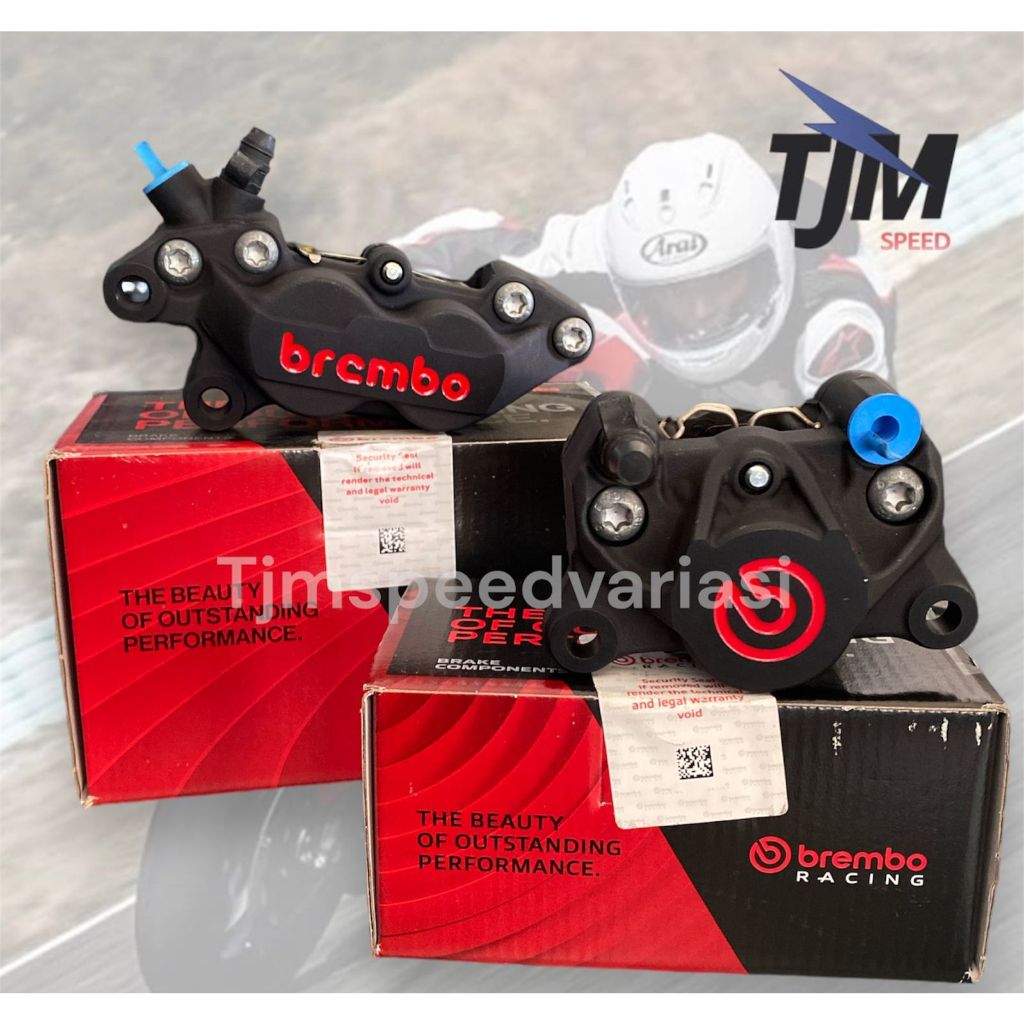 Jual Kaliper Brembo Original Italy 4P P4 Kiri Black + 2P P2 Black Red logo | Shopee Indonesia