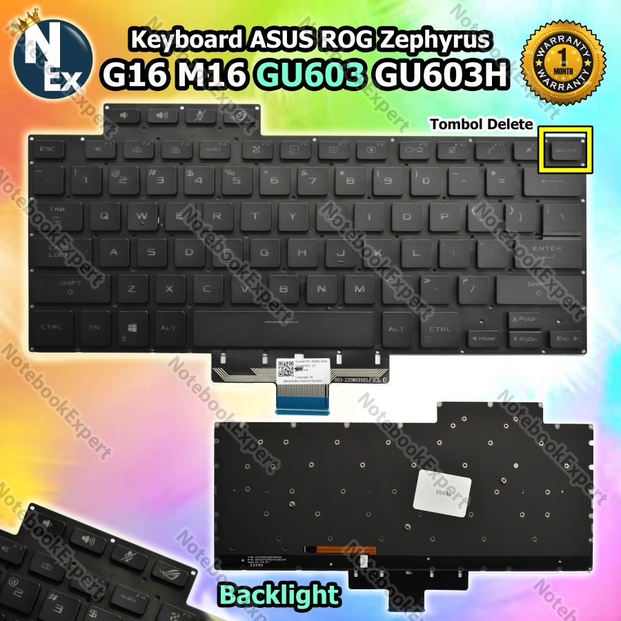 Jual Keyboard Asus Zephyrus ROG G16 M16 GU603 GU603H Black with ...