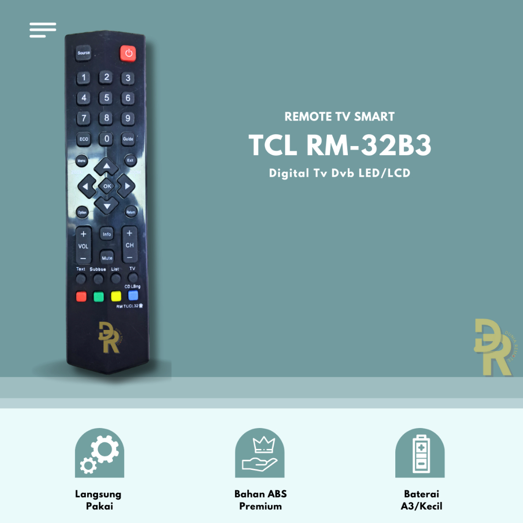 Jual Remote TCL TV LED LCD 32B3 FHD Digital TV / DVB T2 40B3 32B3 Seri ...