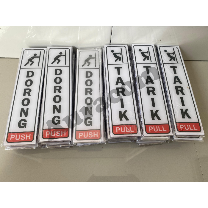 Jual Sign "Tarik & Dorong" Sign label Acrylic, Harga untuk Sepasang ...
