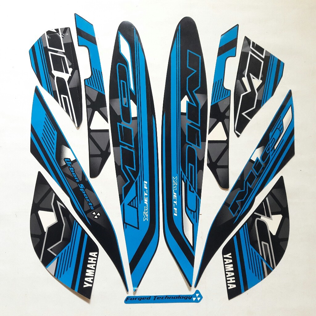 Jual stiker motor striping yamaha mio j 2015 biru | Shopee Indonesia