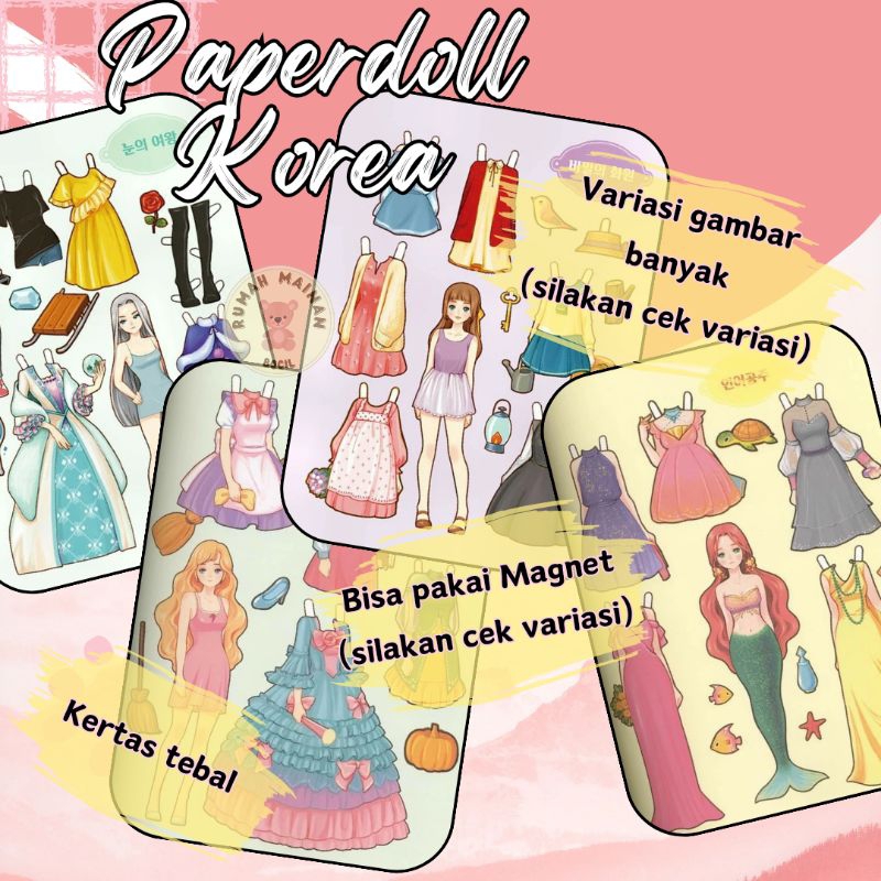 Jual PAPER DOLL KOREA MAINAN KERTAS BP BPAN KOREA VERSI CEWEK MAINAN ...