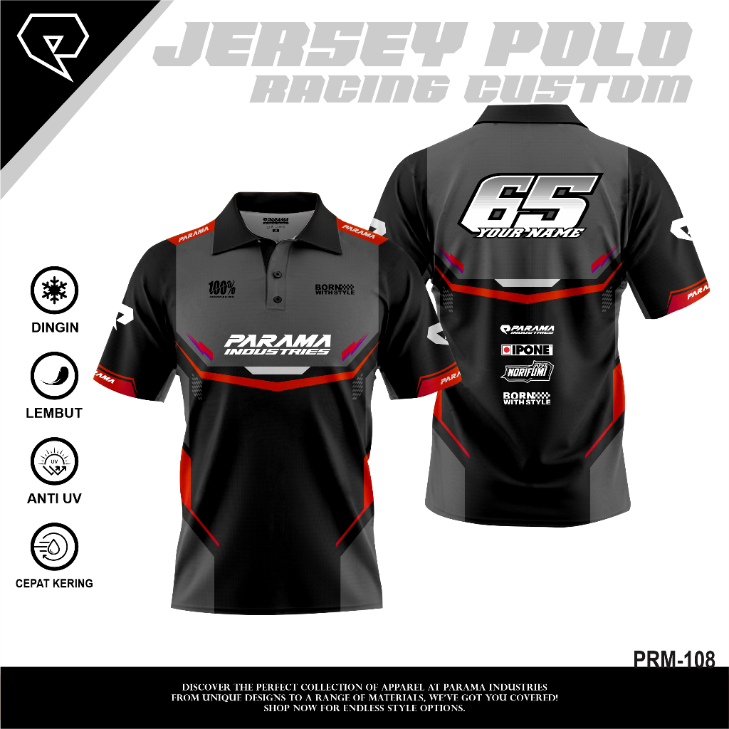 Jual Parama Jersey Gratis Request Custom Desain Premium Polo Racing ...