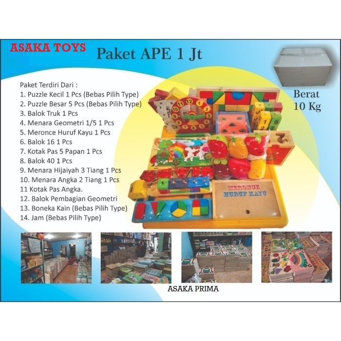 Jual Alat Permainan Edukatif ( APE ) PAUD tahun 2024 paket 1jt | Shopee ...