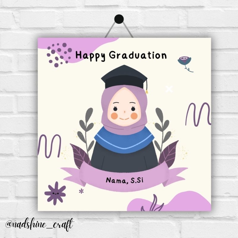 Jual Hadiah wisuda animasi frame 20x20 / kado wisuda | Shopee Indonesia