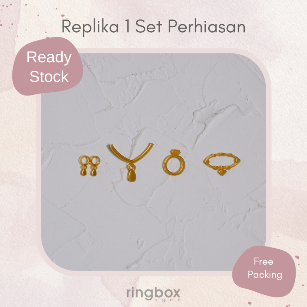 Jual REPLIKA PERHIASAN 1 SET AKRILIK EMAS / PERAK / DEKORASI MAHAR ...