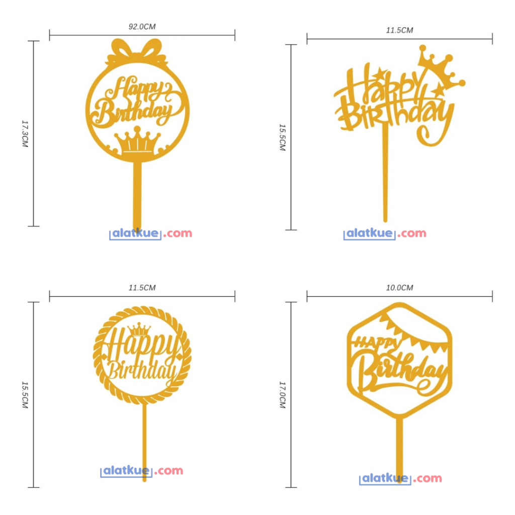 Jual Topper Kue HBD Plastik Topper Tusukan Kue Hiasan Kue | Shopee ...