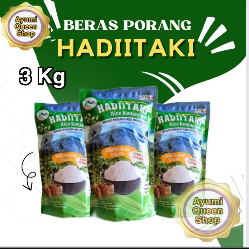 Jual BERAS PORANG/Shirataki /Rice Konjac HADIITAKI 3 KG | Shopee Indonesia