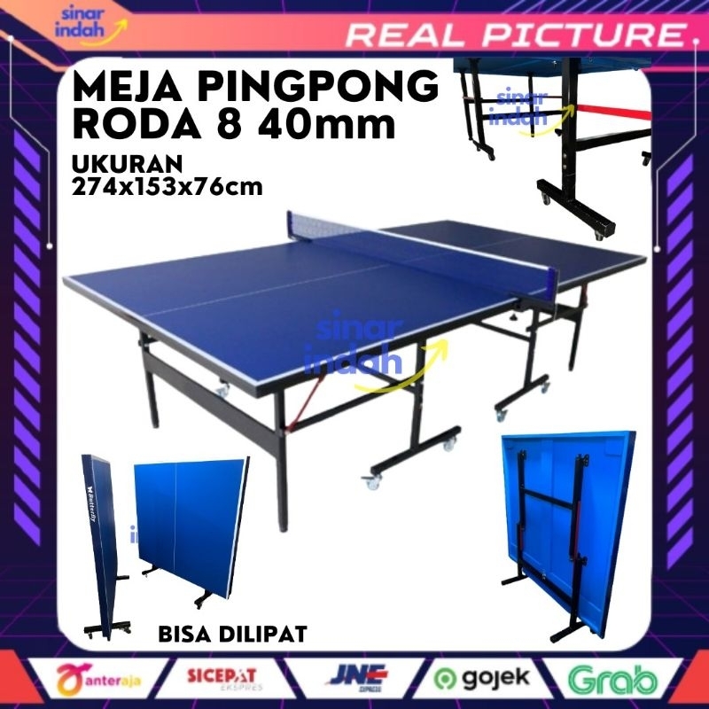 Jual Meja Pingpong Meja Tenis Meja Roda 8 (16mili Roda Kecil) Besi 40mm | Shopee Indonesia