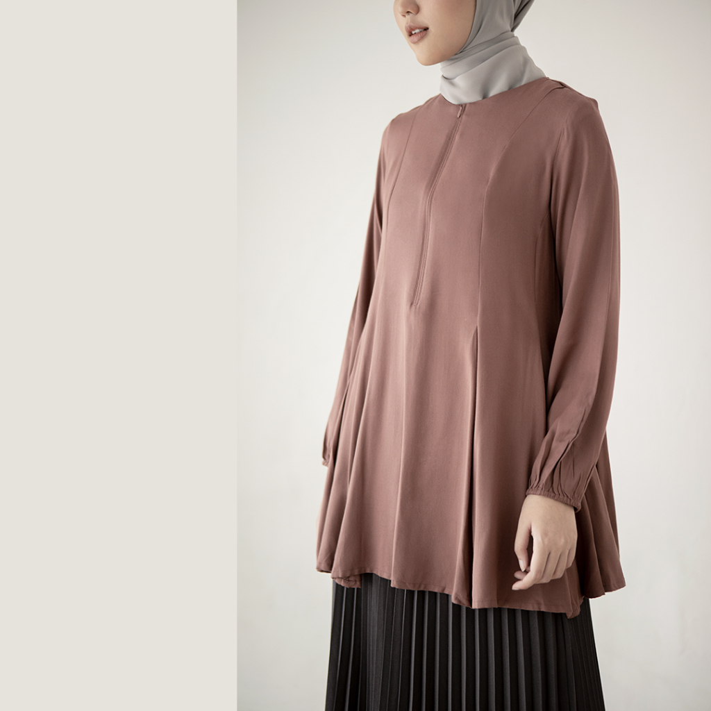 Jual Jivva by Aska Label - Atasan wanita blouse tunik wanita bahan rayon lengan panjang busui ...