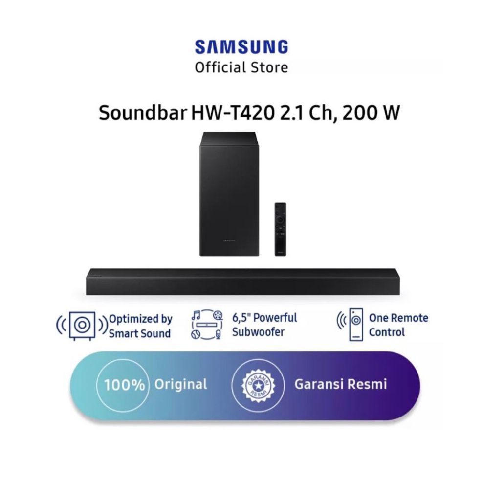 Jual SAMSUNG SOUNDBAR HW-T420 2.1 Ch, 150 W (2020) HWT 420 / HW T420 (Garansi Resmi SEIN ...