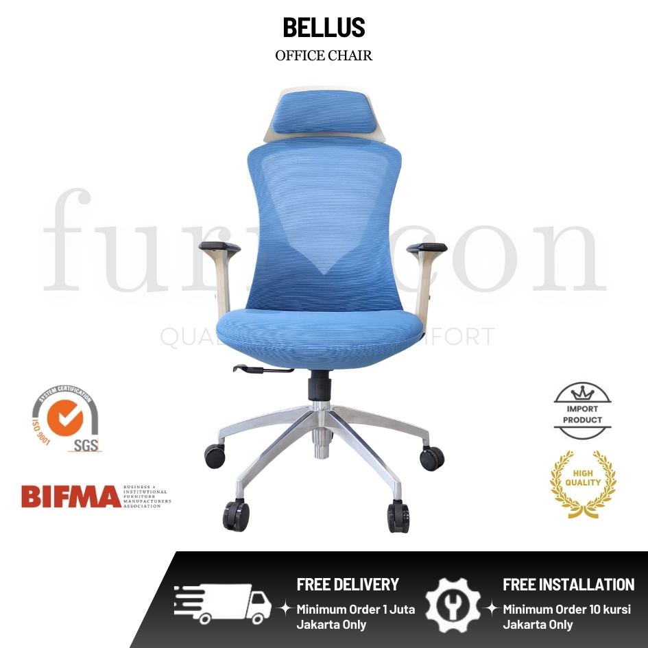 Jual Kursi Kantor Ergonomis Furnicon Bellus With Headrest / Kursi Kerja ...