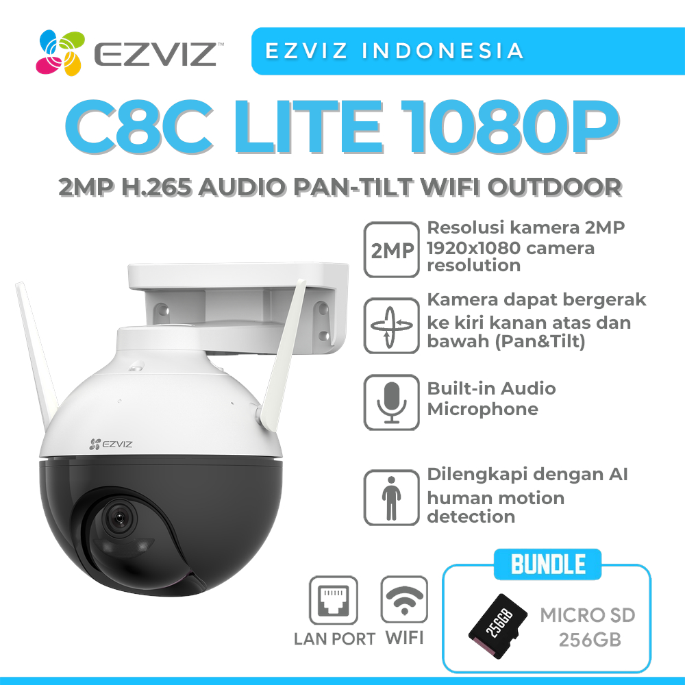 Jual EZVIZ C8C LITE 1080P 2MP H.265 AUDIO PAN-TILT WIFI OUTDOOR CAMERA ...