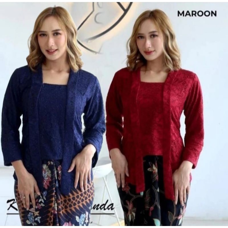 Jual Atasan Kebaya Jumbo 3L Kebaya Kutubaru Brokat Modern Baju Kondangan Remaja Kekinian ...