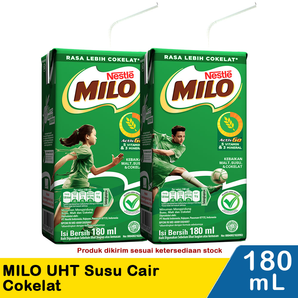 Jual Susu Milo Kotak Malt Cokelat 110 ml/180 ml | Shopee Indonesia