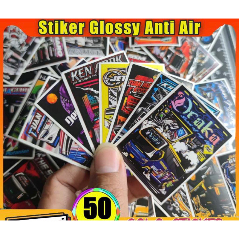 Jual sticker anti air bus basuri telolet 5 lembar / stiker tempel ...