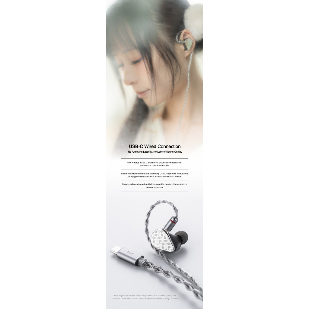 Jual Moondrop MAY Dynamic + Planar Driver DSP USB Type-C 2pin In-ear IEM | Shopee Indonesia