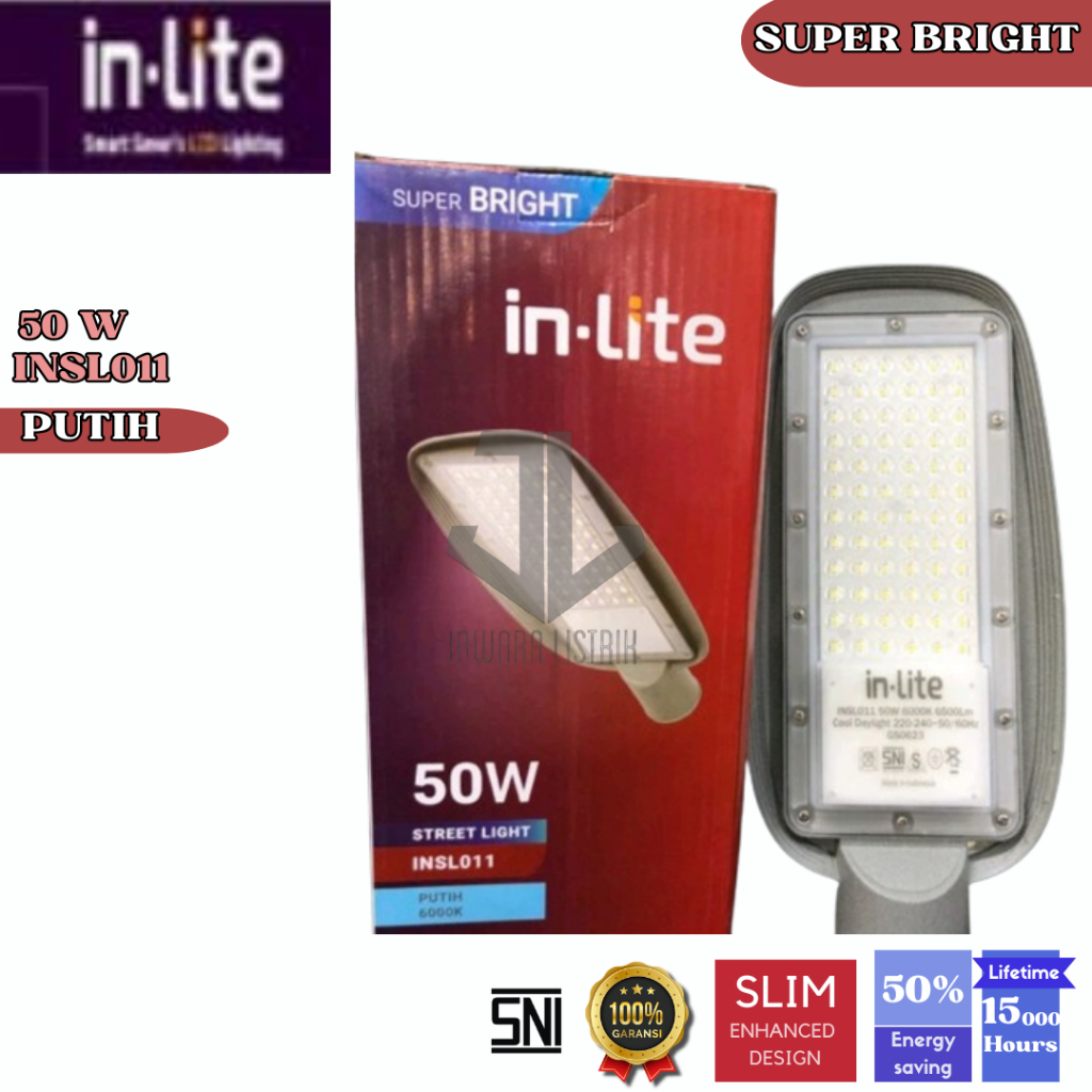 Jual IN-LITE LAMPU JALAN 50 WATT 6500K INSL011 STREET LIGHT 50W PJU 5 ...