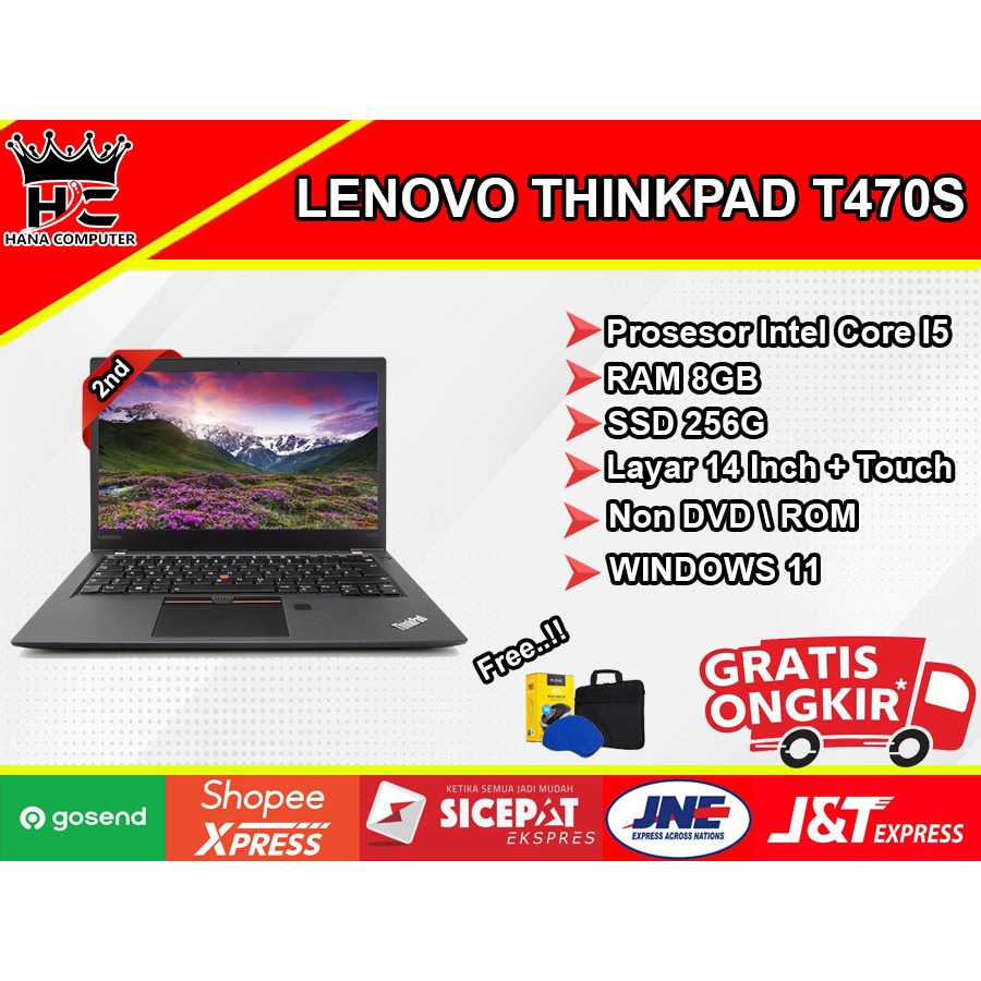 Jual LENOVO THINKPAD T470S INTEL CORE I5 GEN 6 RAM 8GB SSD 256GB WIN 10 ...