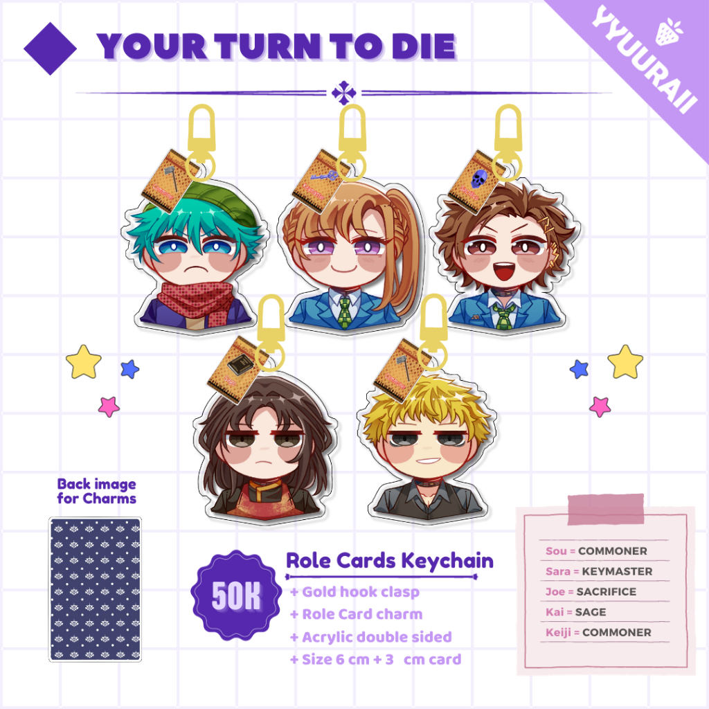 Jual YOUR TURN TO DIE || YTTD Keychain with Charm || yyuuraii | Shopee ...
