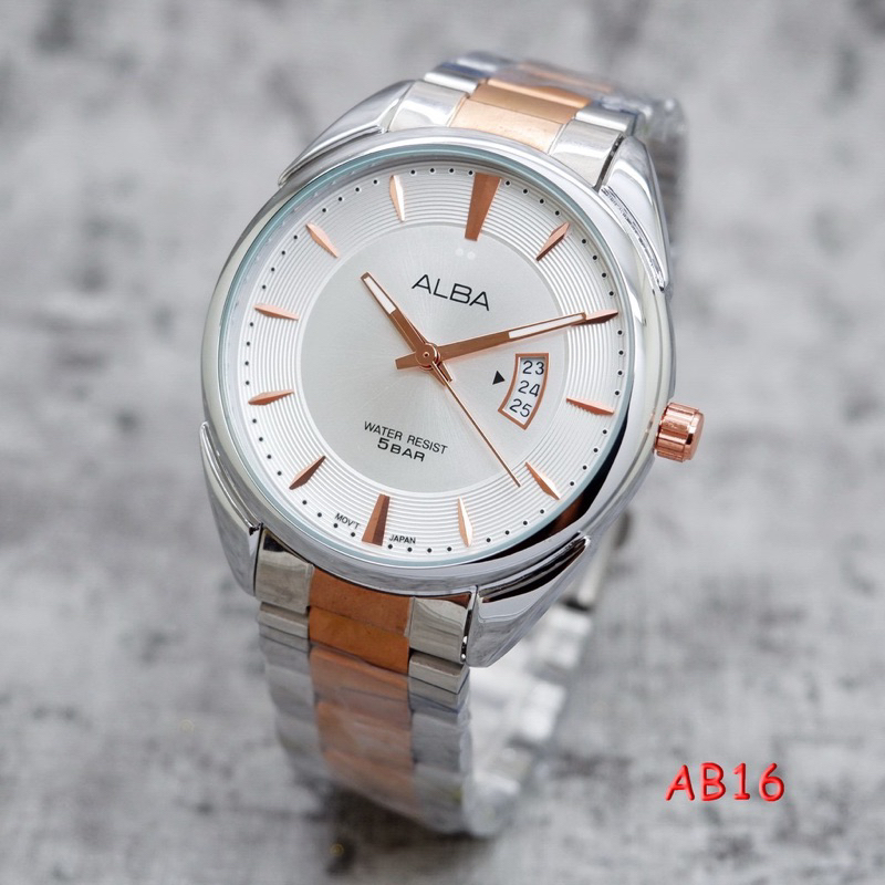 Jual Jam Tangan Pria Alba Stainless Steel Tahan Air Tanggal Aktif ...