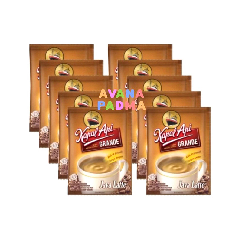 Jual Kopi Kapal Api Grande Java Latte (1 Renceng/10 Sachet) (20gx10) | Shopee Indonesia
